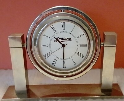 1999 CLEVELAND INDIANS Baseball Desk Clock Celebrating 5 Straight Post ...