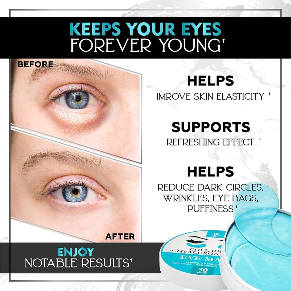 Under Eye Patches for Puffy Eyes, Dark Circles, Dull Skin - Natural ...