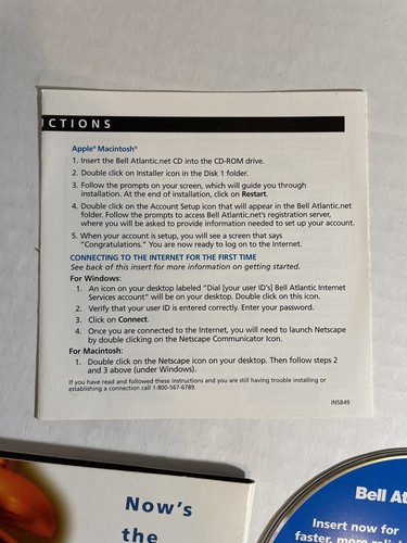 Vintage Bell Atlantic.net Internet Access CD-ROM | eBay