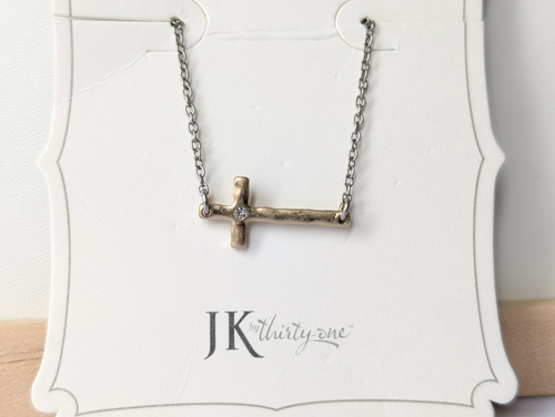 Thirty One by JK Two Tone Whisper Cross Necklace 18" NWT "HOPE ...