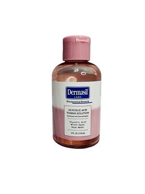 Dermasil Glycolic Acid Toning Solution 4 oz New Rose Water Product ...