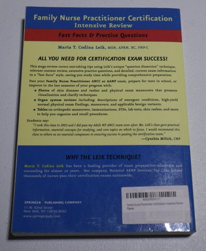 Family Nurse Practitioner Certification : Intensive Review by Maria T ...
