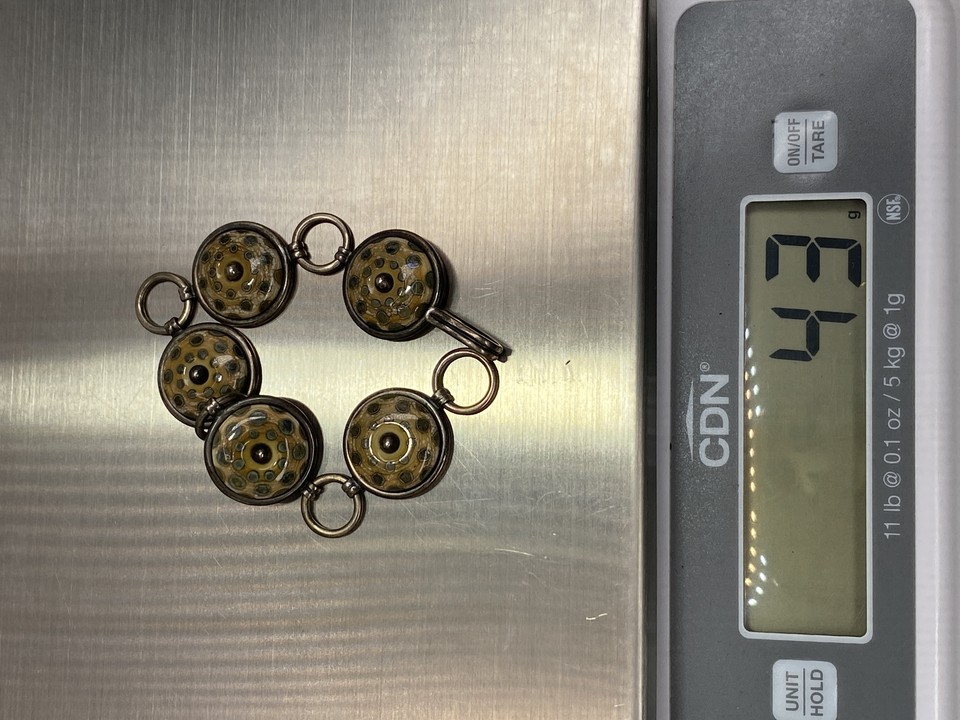 Artisan Kristina Logan Sterling 925 Grand Ivory Disc Bead 7.5" Bracelet ...