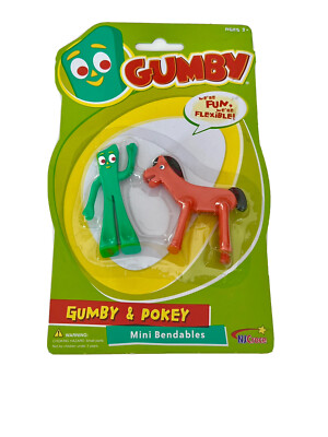 Gumbitty GUMBY & POKEY 2004 Bendable Mini Poseable Toy NJCroce SEALED ...