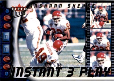 2000 Ultra Instant Three Play Rashaan Shehee Kansas City Chiefs #10 IP ...