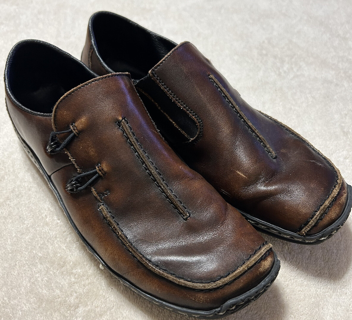 Rieker Womens Antistress Brown Leather Comfort Shoes … - Gem