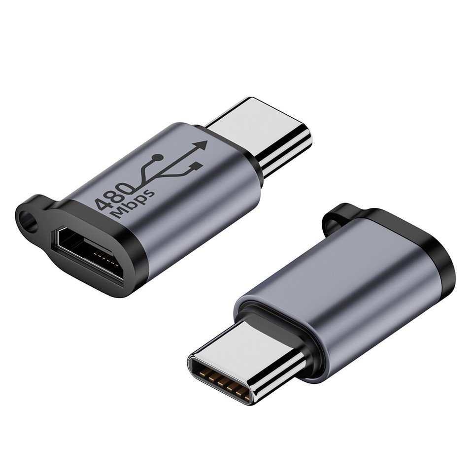 USB C/8 Pin To Micro USB Adapter Plug and Play Micro USB/8 Pin To USB C ...