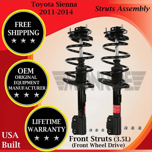 Monroe OEM Front Struts For 2011-2014 Toyota Sienna 3.5L 2WD Lifetime ...