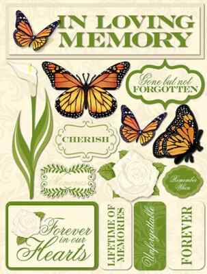 Crafts Stickers 3D In Loving Memory Gone but not Forgotten Forever in ...