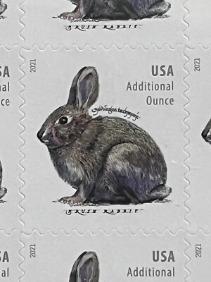 Brush Rabbit, Additional Ounce USPS Stamps, (Full sheet of 20), MNH ...