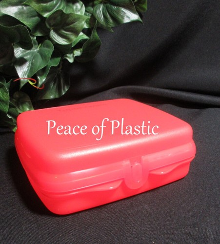 Tupperware Sandwich Keeper Hinged Lunch Box Semi-Translucent Red | eBay