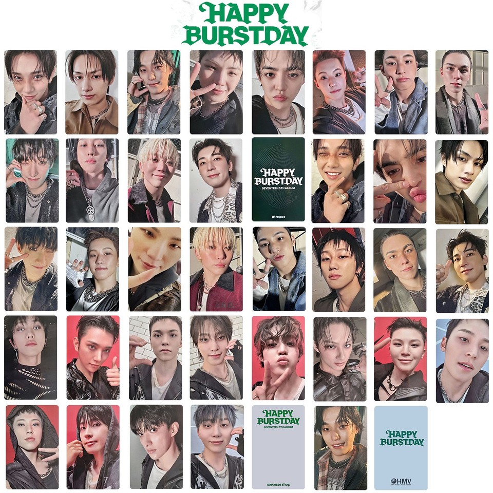 12pcs/set SEVENTEEN 5th Album Happy Burstday Self Made Photo Cards HD ...