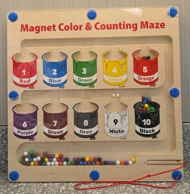 Magnet Color & Counting Maze Game Paint Buckets 11.75×11.75" Toddler ...