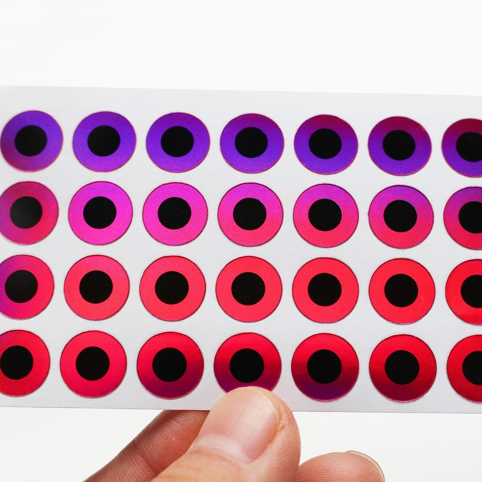 550 pcs 7 Colors 2D Fish Eyes 10mm Sticky Fishing Lure Baits Fly Tying ...