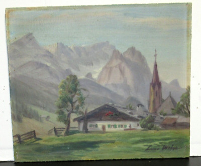 ANSO WEISE WUSTROW GERMANY CHURCH MOUNTAIN LANDSCAPE PAINTING | eBay