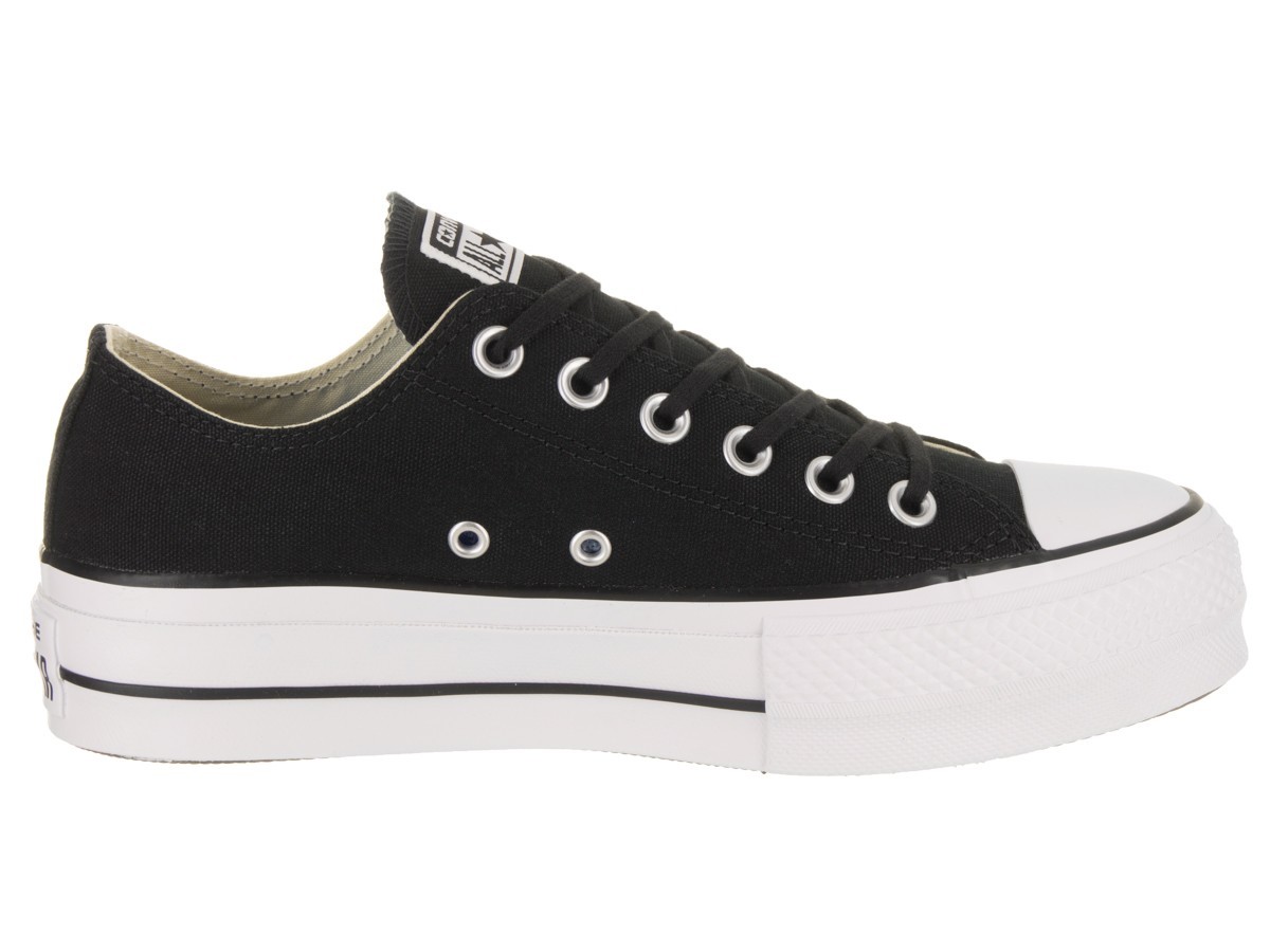 Scarpe Converse All Star Platform con zeppa 4 cm bassa Nera suola ...