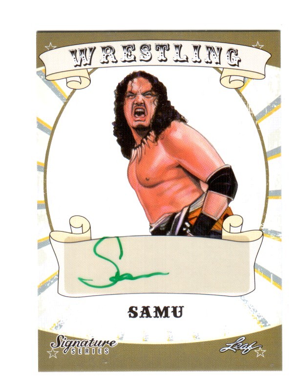 Headshrinker Samu 2016 Leaf Wrestling Signature Series Autograph Card ...