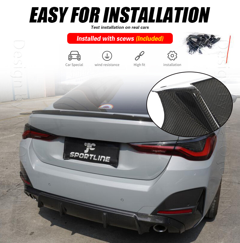 For 2021-23 BMW 4SERIES G26 440i 430i REAL CARBON Fiber Rear Bumper ...