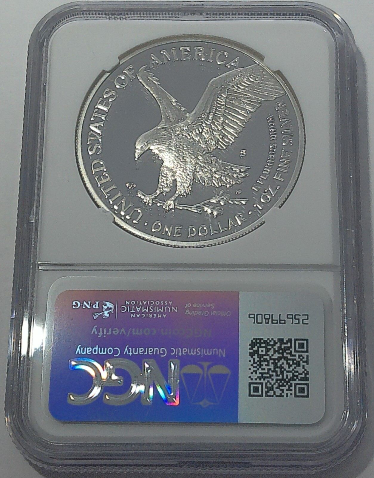 2021 S $1 T-2 NGC PF69 ULTRA CAMEO PROOF SILVER EAGLE LANDING PURPLE ...