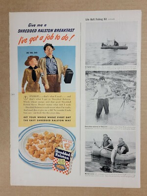 VINTAGE ORIGINAL 1943 SHREDDED RALSTON CEREAL PRINT AD FATHER & SON ...