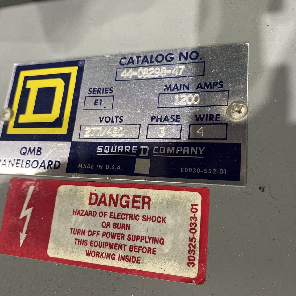 Square D QMB Panelboard 1200 Amp 277/480 3P/4W Nema 1 | eBay