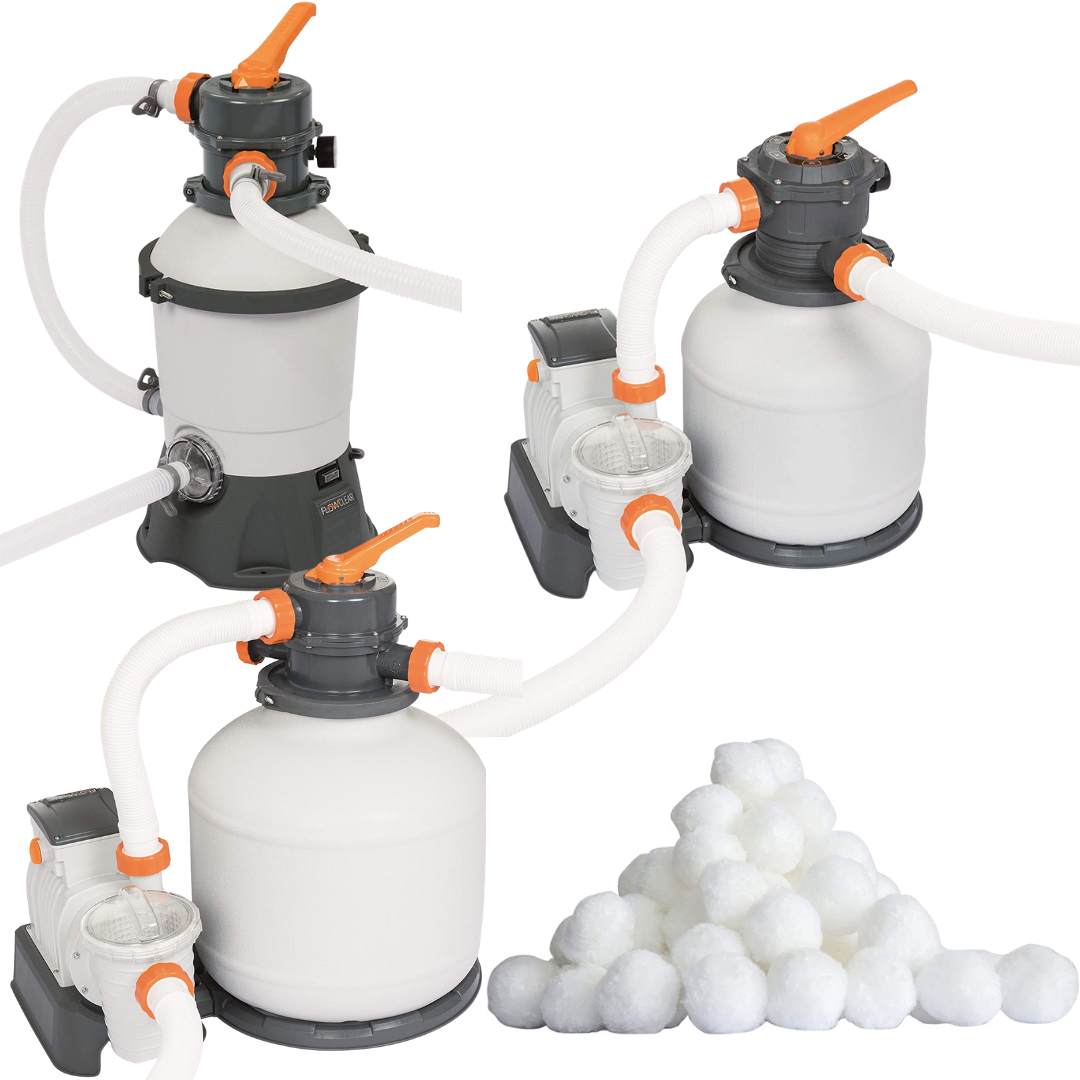 Bestway 800, 1500, 2200 Gal Sand Filter Pool Pump for Above Ground ...