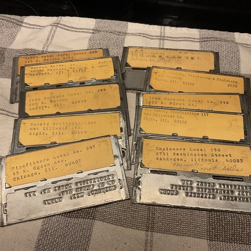 Vintage Addressograph Address Plates 10 Pieces | eBay