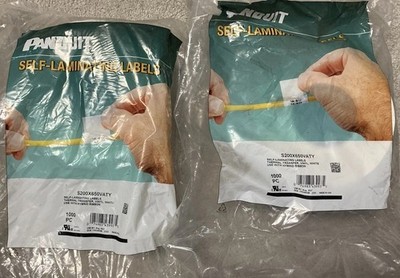 2 Rolls Panduit Self Laminating Labels S200X650VATY 1000 Labels Per ...