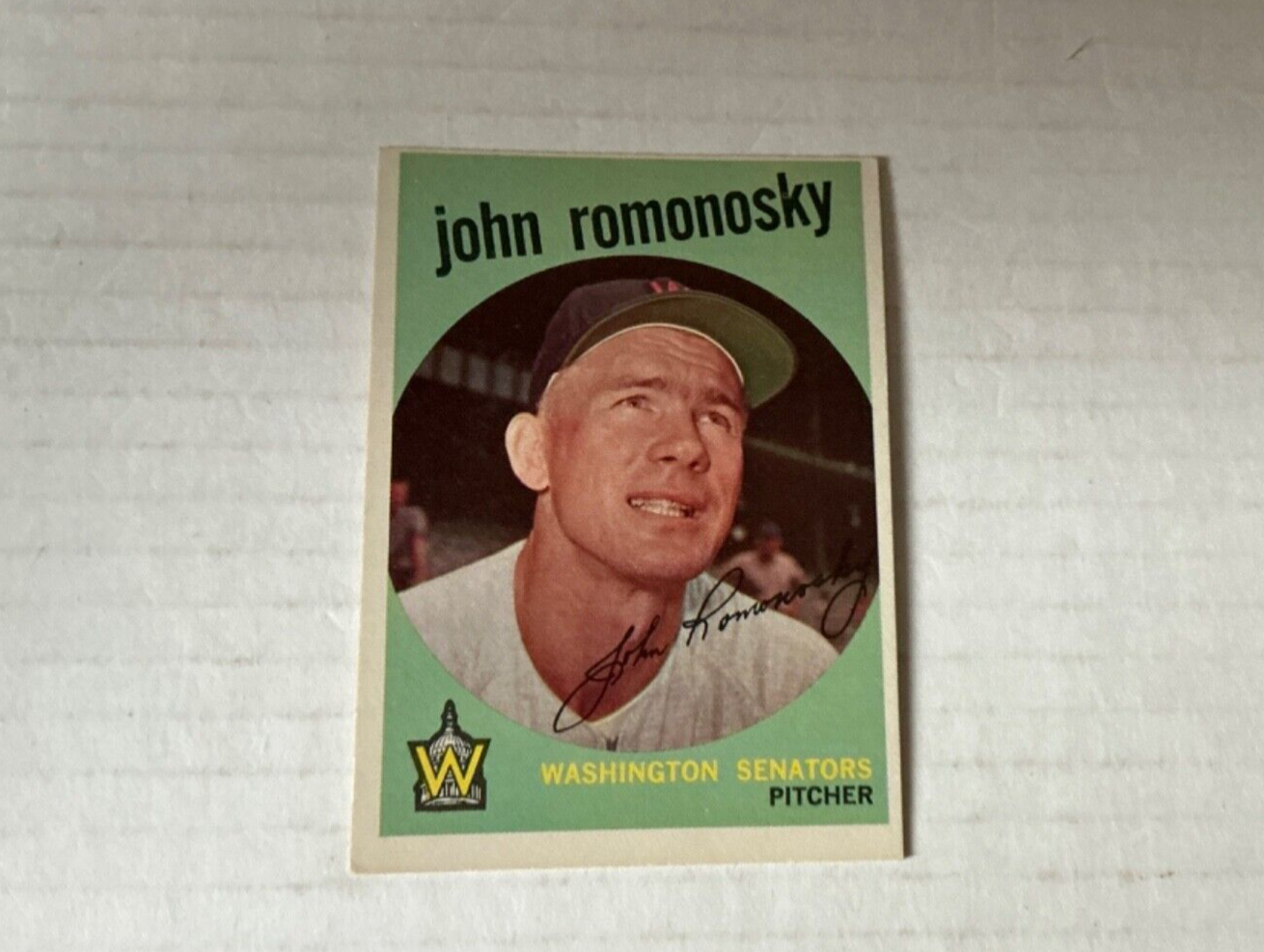JOHN ROMONOSKY 1959 TOPPS VINTAGE BASEBALL CARD - #267 SENATORS VG-EX ...