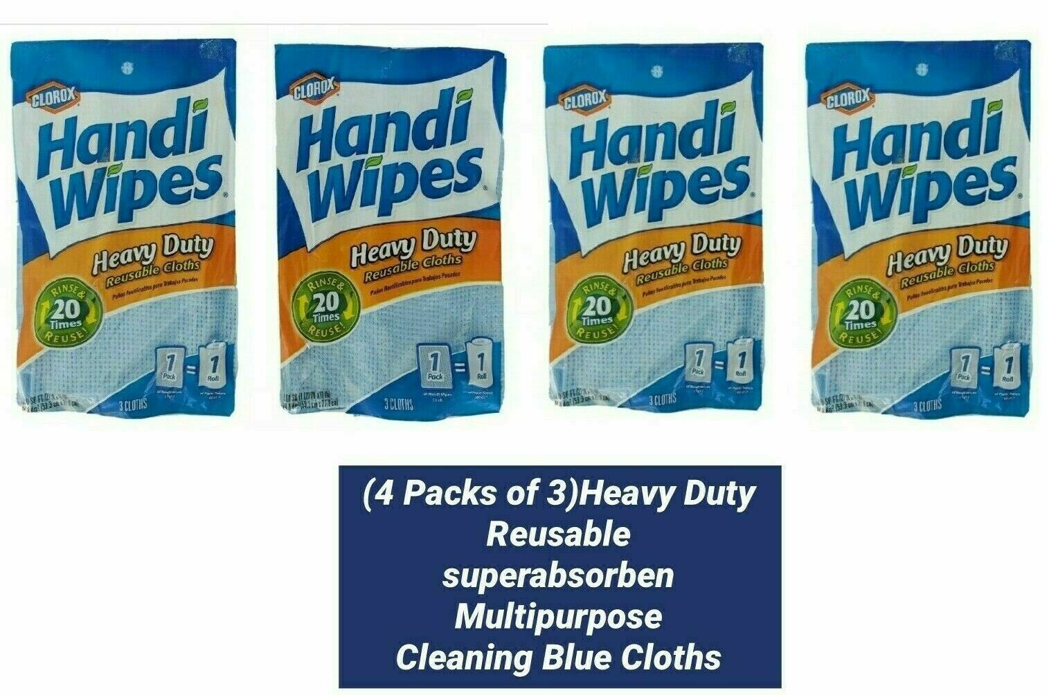 HEAVY DUTY HANDY CLOTHS MULTIPURPOSE ABSORBENT REUSABLE CLEANING TOWELS ...