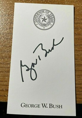 President George W. Bush Signed, Pristine Governor Of Texas Signature ...