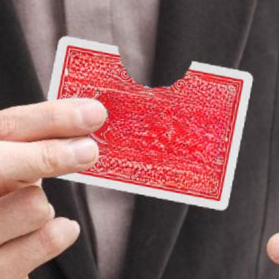 Bite Out Card RED Gimmick Bitten & Restored Card Illusion Close Up ...
