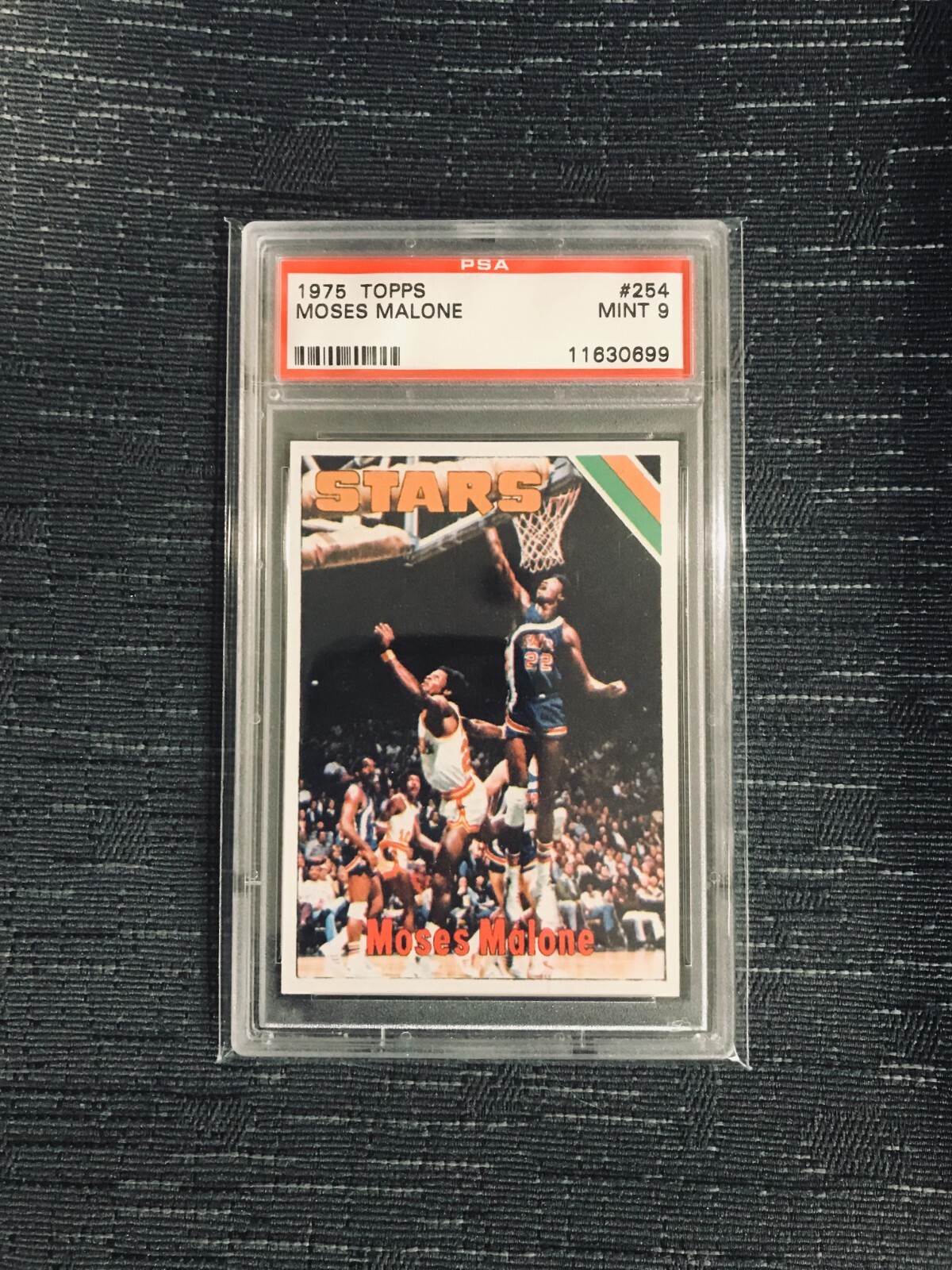 1975-76 Topps #254 Moses Malone Utah Star HOF RC Rookie Card PSA 9 MINT ...