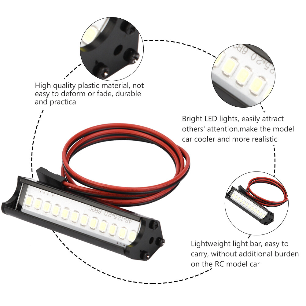 55mm RC Crawler LED Light Bar LEDs Lamp 1:10 RC Car Part For 4 90046 ...