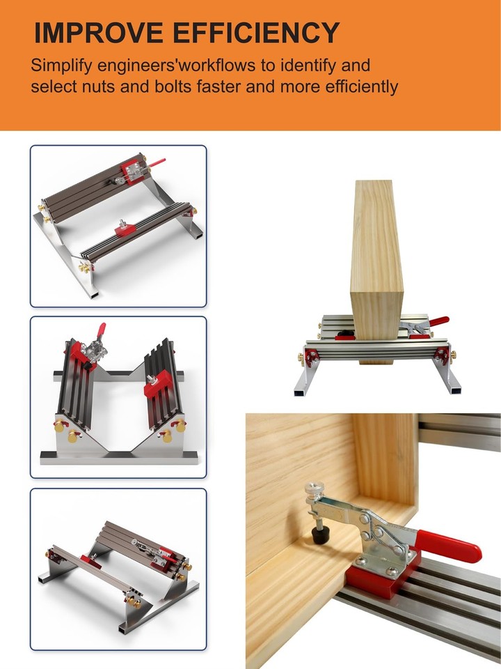 Drawer Jig Locator, 1/2in‑16in Adjustable Spline Clamp with 4 Flip ...