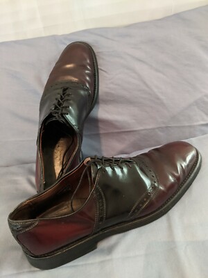 Allen Edmonds Shelton Mens 10.5A Oxblood/Black Saddle Oxford Dress ...