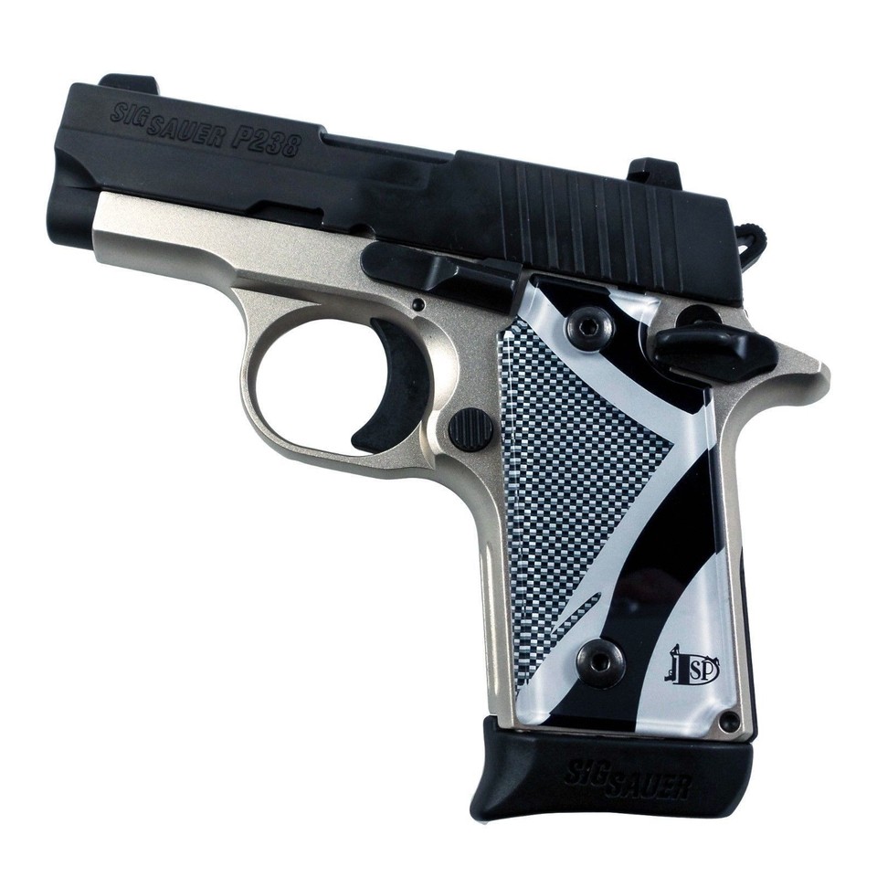 Custom P238 Left Side Safety SPD Acrylic Grips Hybrid Print Grey | eBay
