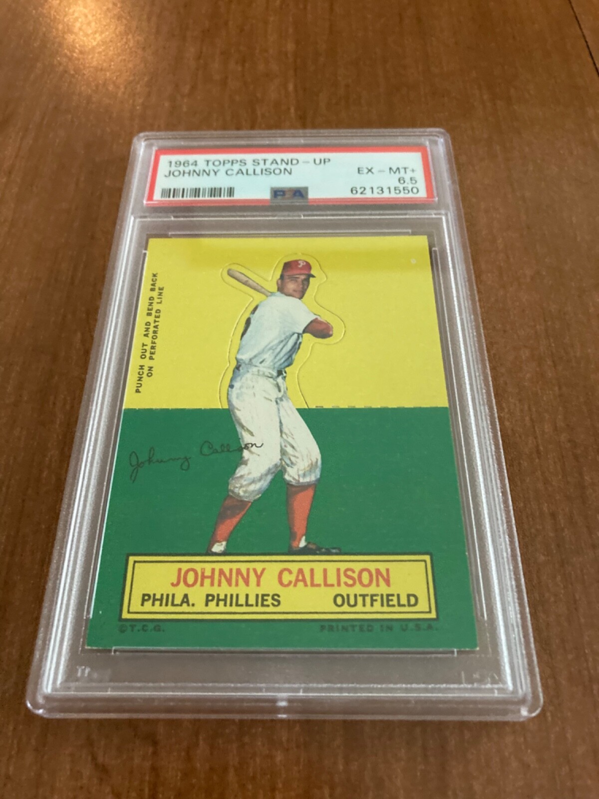New graded PSA 6.5 1964 topps stand-up Johnny Callison Philadelphia ...