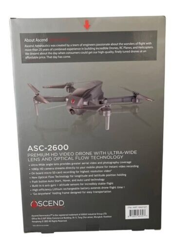 Ascend Aeronautics ASC-2600 Premium HD Video Drone with 1080P Camera ...