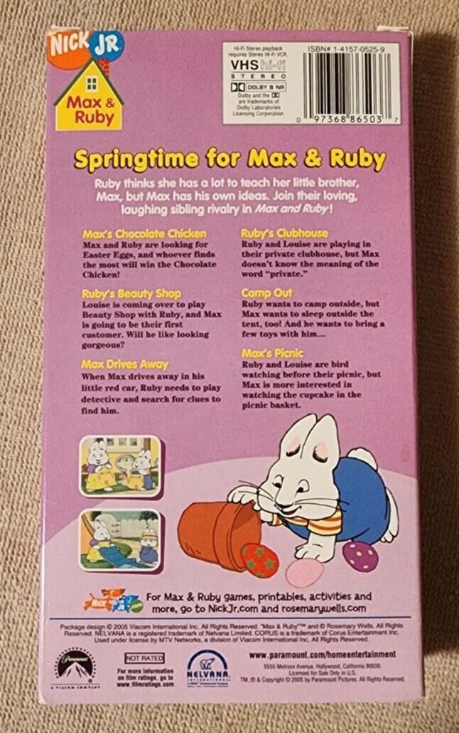Max and Ruby - Springtime for Max and Ruby (VHS, 2005) for sale online ...