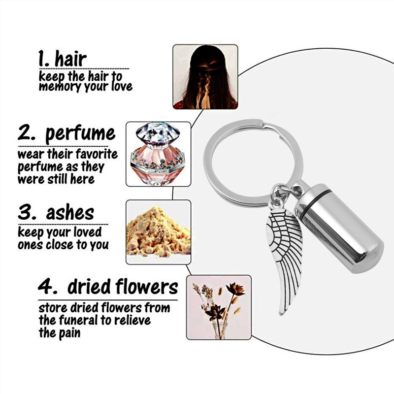 Unique Cylinder Cremation Keychain DIY Neacklace Pendant for Human Dog ...