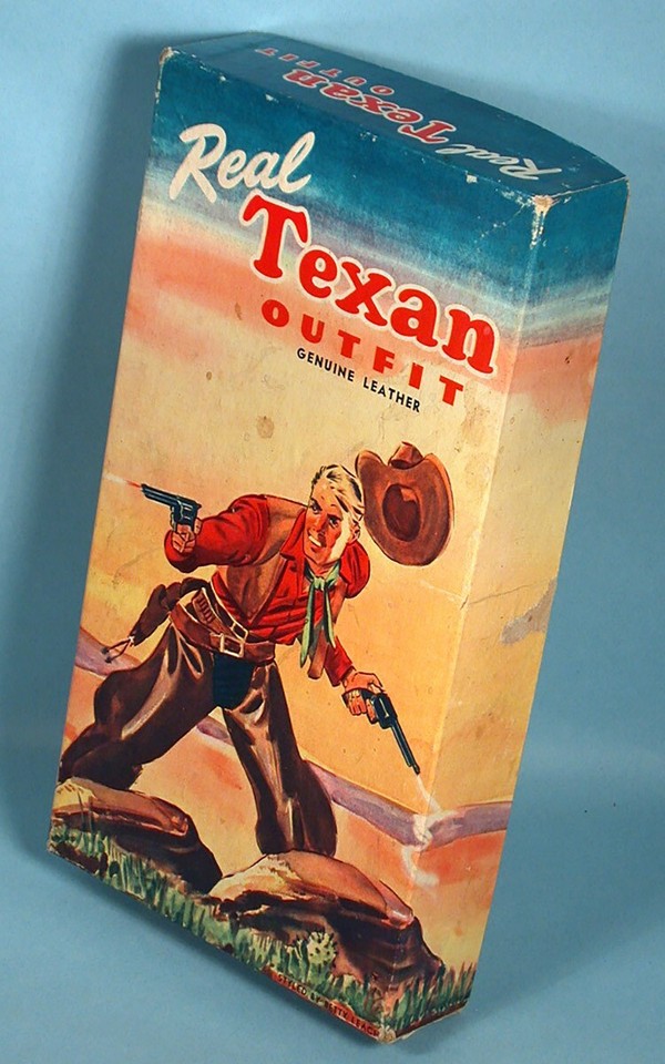 1950s Real Texan Outfit Box Western Toy Cap Gun Leather Holster Set Betty Leach | eBay