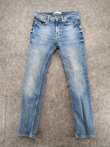 Zara 1975 Premium Denim Womens US Size 31 Distressed High Rise Straight ...