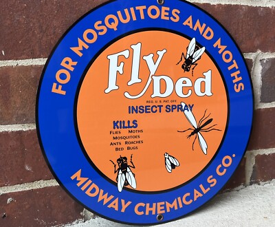 Fly Ded Bug Insect Spray Hi Gloss Aluminum Vintage Style sign | eBay