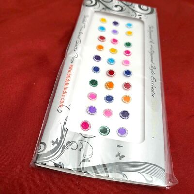 Silver Glitter Colourful Round Bindis Exclusive Handmade Bindi Pack | eBay