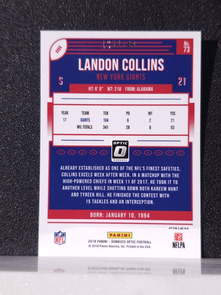 2018 Donruss Optic Blue /149 Landon Collins #73 | eBay