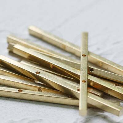 10 Pieces Raw Brass Rectangle Bar with 2 Holes - 60x3mm (CW-4225C) | eBay