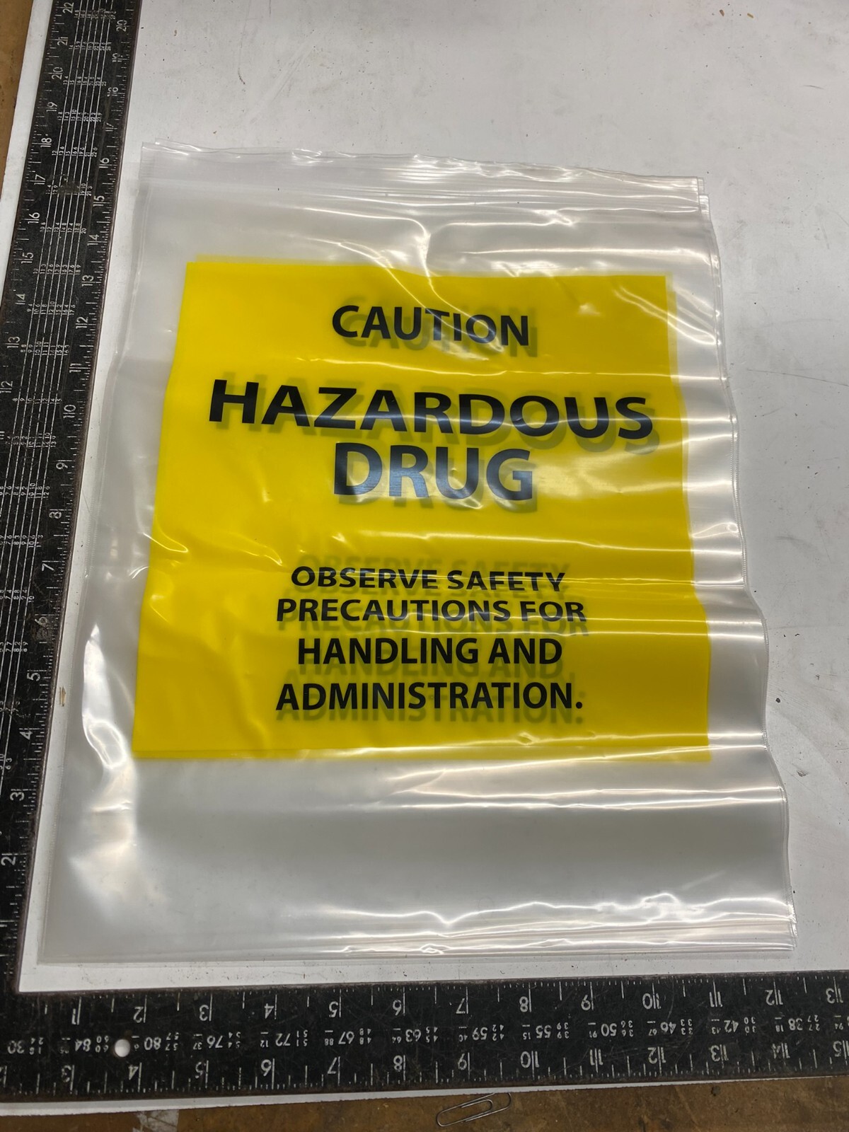 5 - 12" x 16" Hazardous Drug Bio Hazard Specimen Bag Outer Ziplock ...