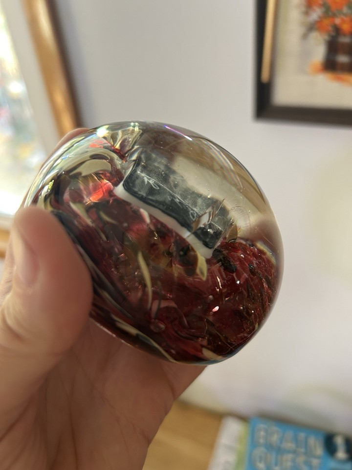 Heavy Large Glass Paperweight Vintage Stamped 1970 Royal | eBay