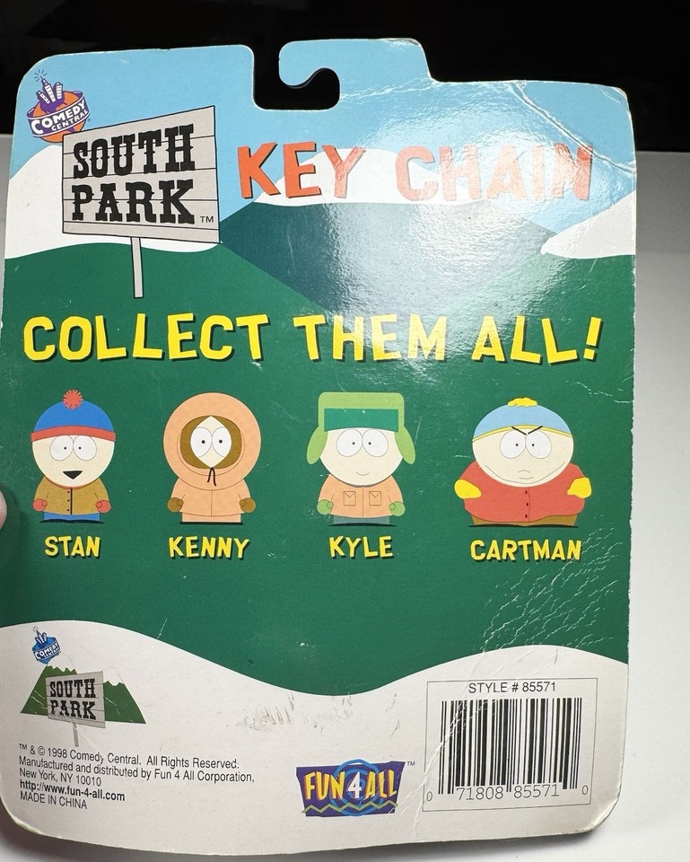 Vintage 1998 Eric Cartman South Park Key Chain Fun 4 All Comedy Central ...